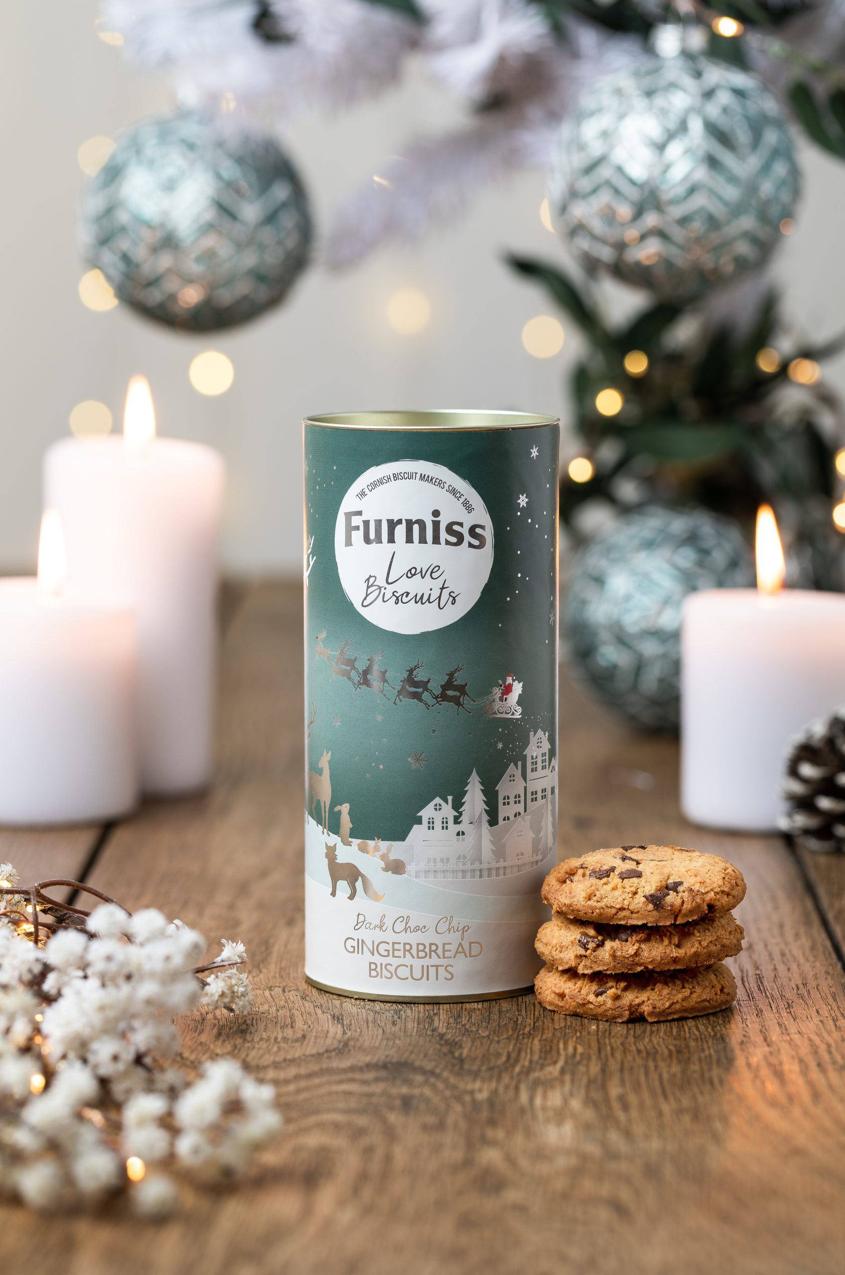 Christmas Drum Dark Chocolate Ginger Biscuits - Furniss Foods